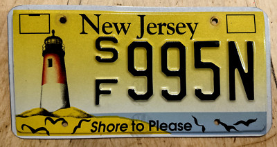 NEW JERSEY SHORE TO PLEASE GRAPHIC LICENSE PLATE " SF 995N " NJ ...