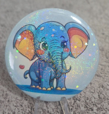 2.25 Cartoon Animal Elephant Holographic Overlay Pinback Button | eBay