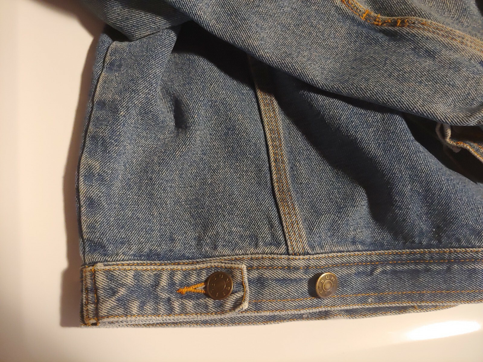 SUNBELT DENIM JACKET 90s Vintage Trucker Style Jean B… - Gem