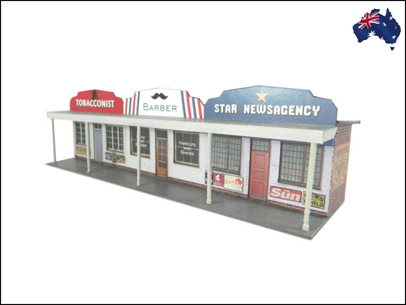 HO Scale Australian Model Railway LOW RELIEF ROW OF SHOPS BUILDING 1 ...