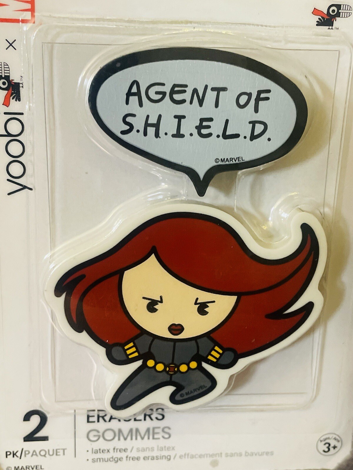 Marvel Yoobi BLACK WIDOW Chibi SQUISHY Topper Figure Kawaii & Pen ...