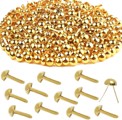 500 Pcs Brass Fasteners (0.32X0.6 Inch) Gold Brads for Paper Crafts ...