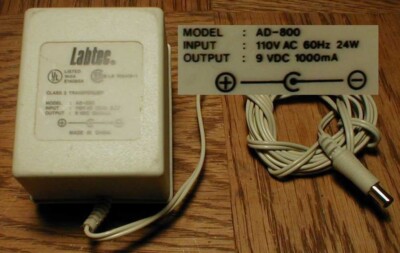 Labtec AD-800 AC Adapter 9vdc 1a 1000ma Speaker Barrel Wall | eBay
