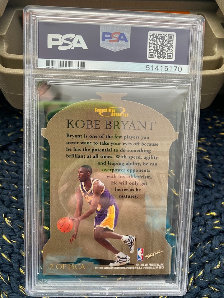 1997 KOBE BRYANT COMPETITIVE ADVANTAGE LAKERS SKYBOX PREMIUM PSA 9 MINT ...