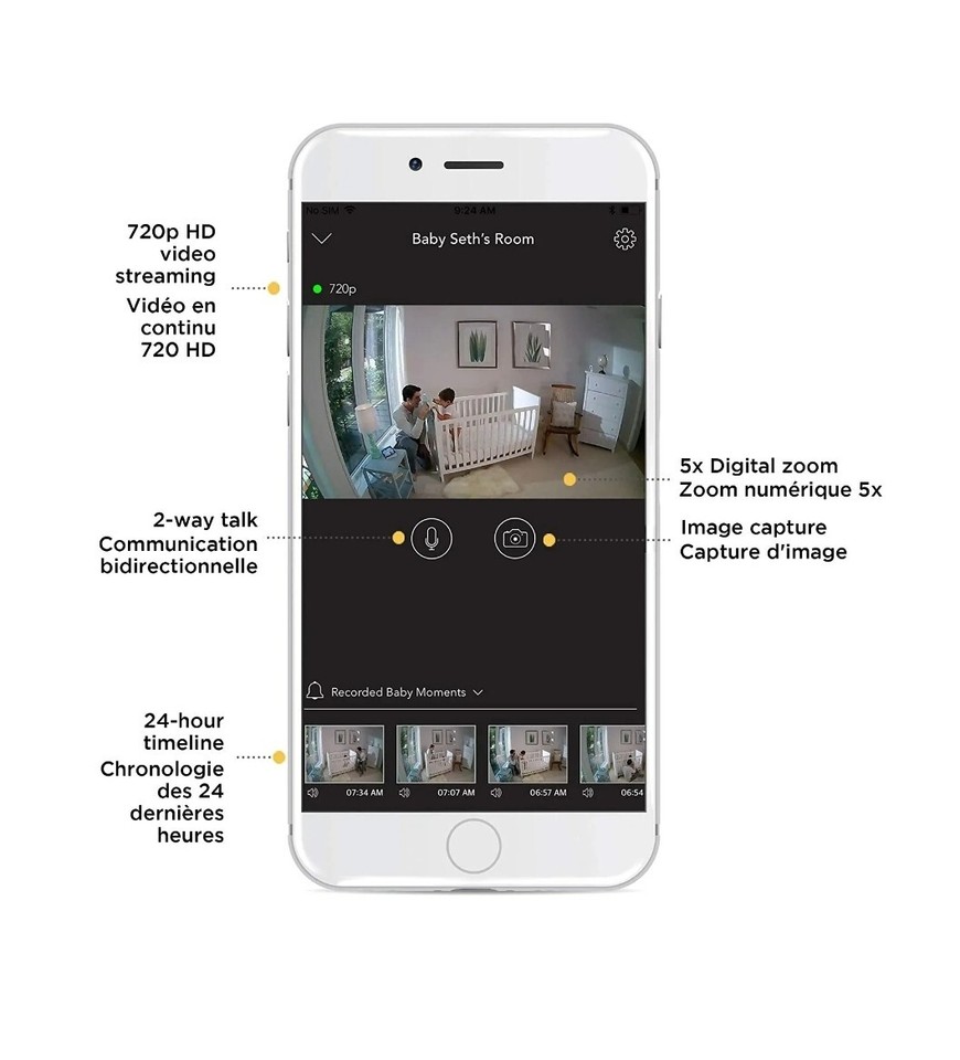 Safety 1st HD WiFi Streaming Baby Monitor Camera Detection Mobile App ...