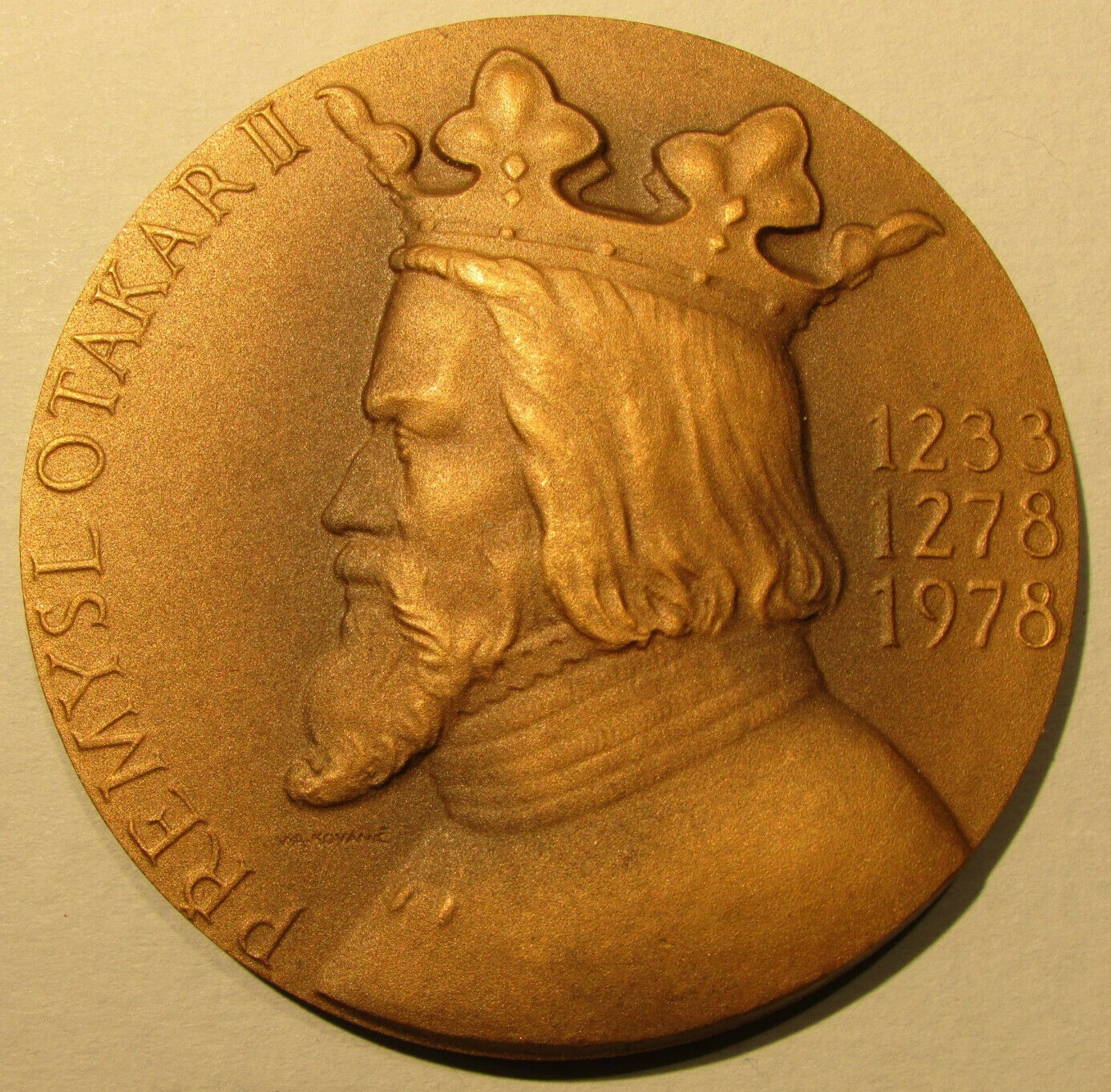 Bronze Medal Premysl Otakar II King of Bohemia Premyslid 60mm Moravia ...
