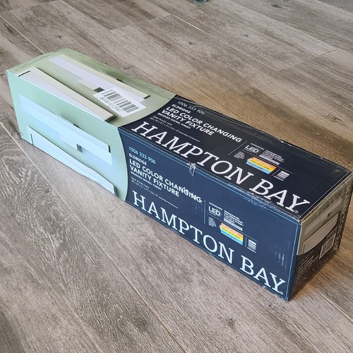 Hampton Bay LED Color Changing Vanity Fixture Brushed Nickel Finish ...