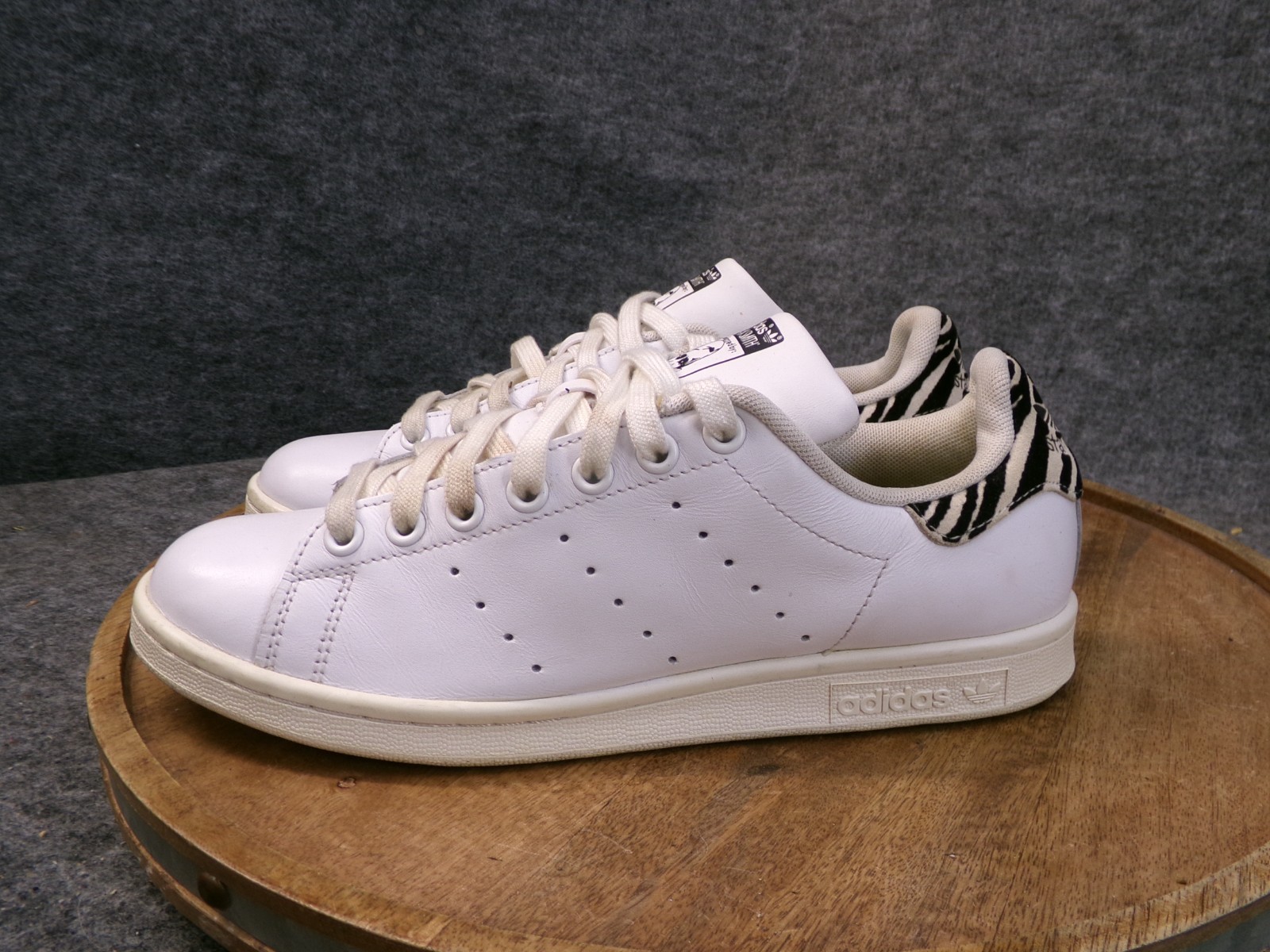 Adidas Stan Smith Zebra Print Sneakers Shoes White Black Womens Size 8 ...