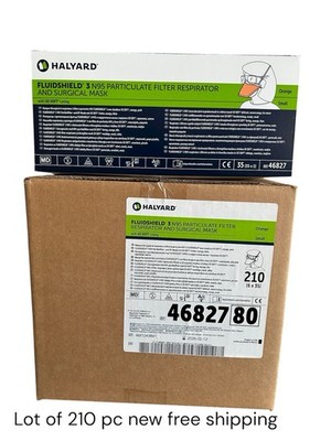 210-Pieces, Halyard FluidShield N95 Level 3 Fog-Free Surgical Face Mask ...