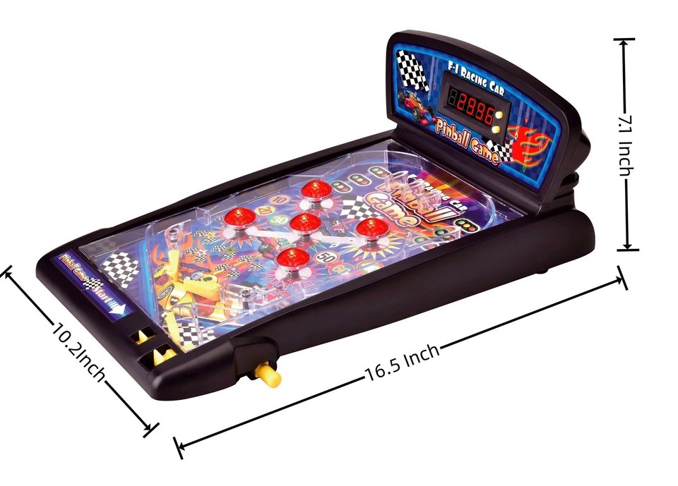 Racing Car Pinball Machine,Electronic Tabletop Pinball Game with Lights ...