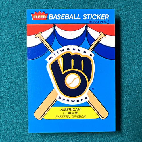 Fleer 1989 Fleer Baseball Sticker Milwaukee Brewers Team Logo Bend ...