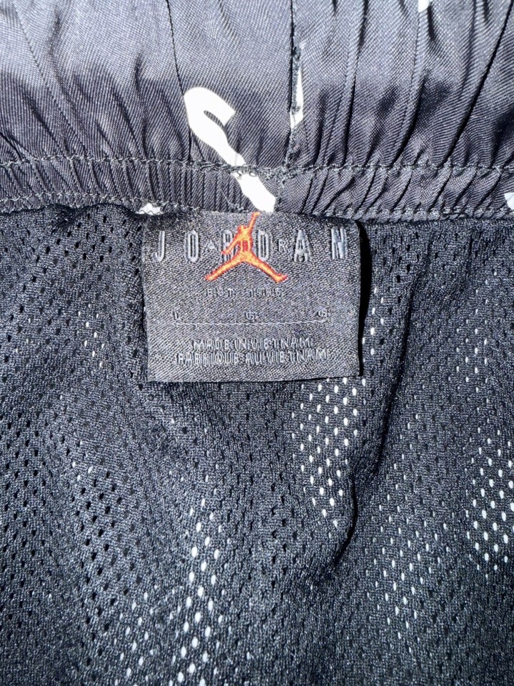 Jordan All Over Logo Black Essentials Poolside Swim Shorts Mens L ...
