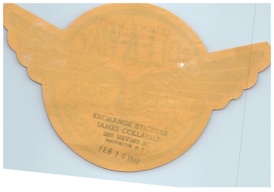 Vintage 1948 Roller Skating Rink Sticker Decal Label Topeka KS Roll-A ...