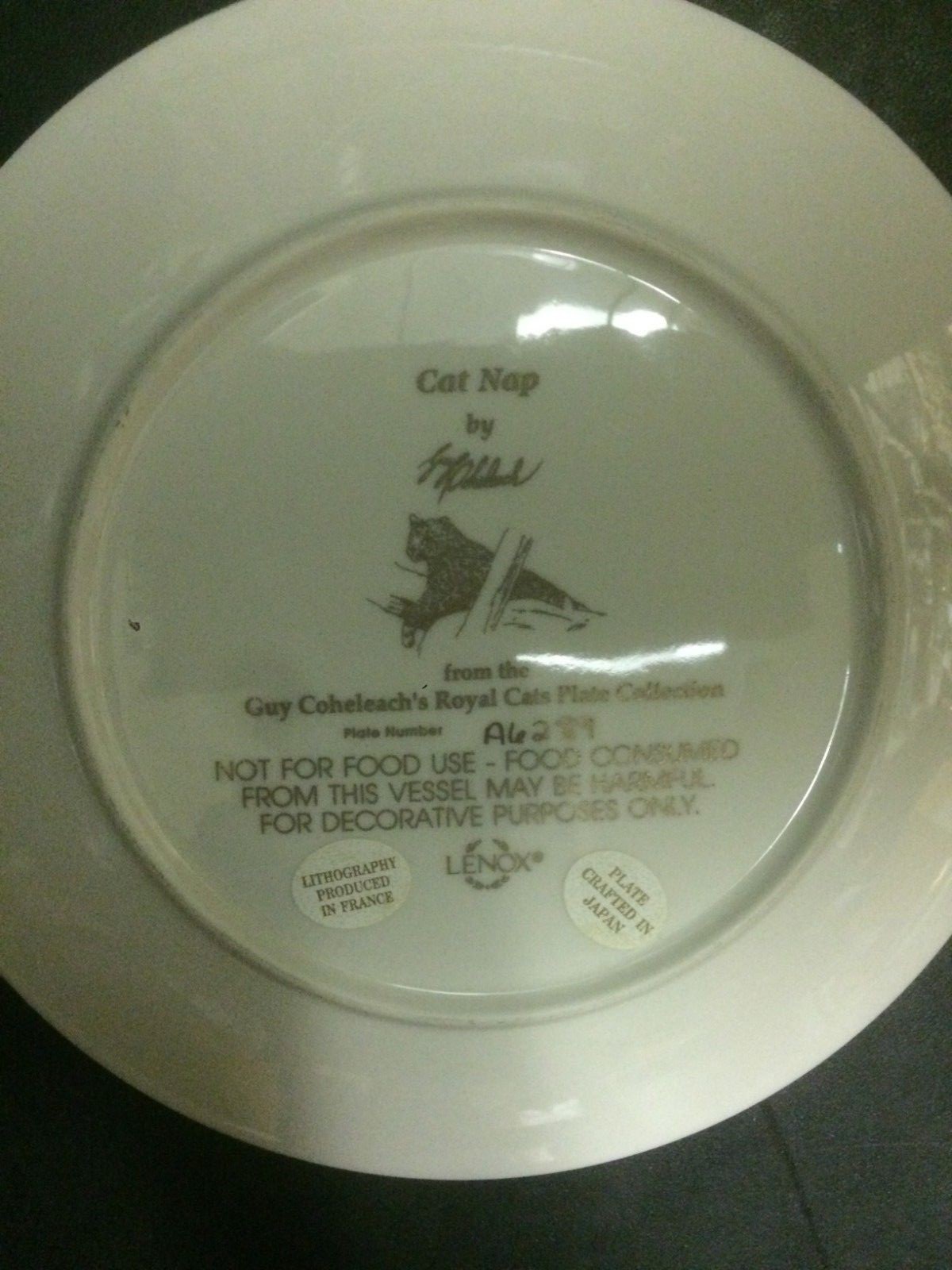 LENOX Guy Coheleach's Collections Porcelain "Royal Cats" Cat Nap Plate ...