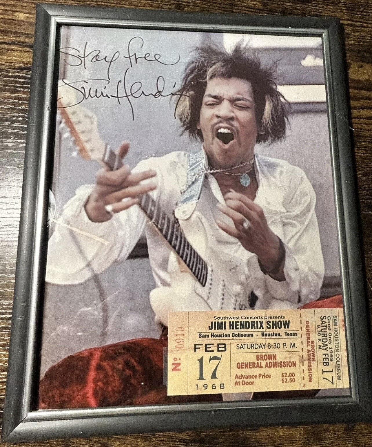 Jimi Hendrix Signed Framed Reprint Photo And RP Ticket Stub | eBay