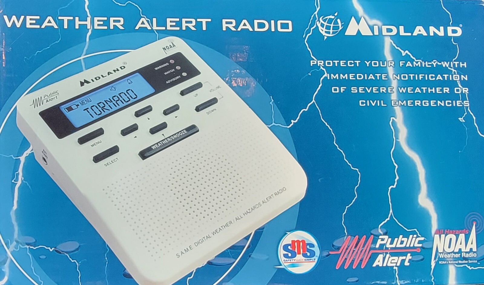 Midland WR100 Weather Alert Radio White NEW open box 86844756327| eBay