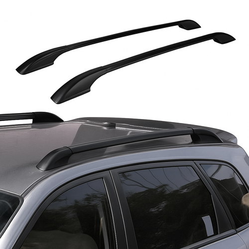 Roof Rack Side Rails Black Fits Kia Top Rail Luggage Carrier Adhesive ...