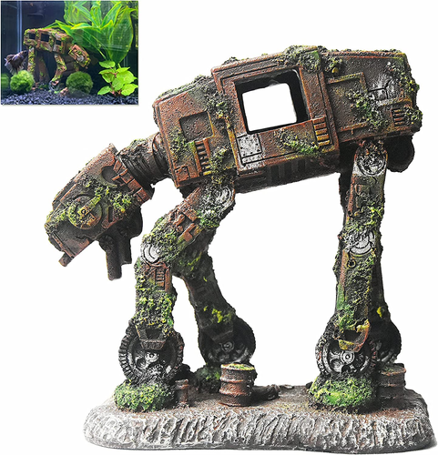 Aquarium Ornament Robot Dog Cool Walking Land Fish Tank Decorations for ...
