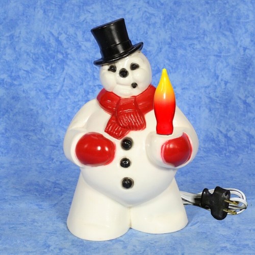 1950s Royal SNOWMAN Holding LIGHT Christmas Decoration Royalite NICE ...