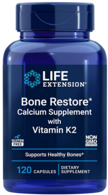 BONE RESTORE CALCIUM SUPPLEMENT with VIT K2 MAGNESIUM 120 Cap LIFE ...