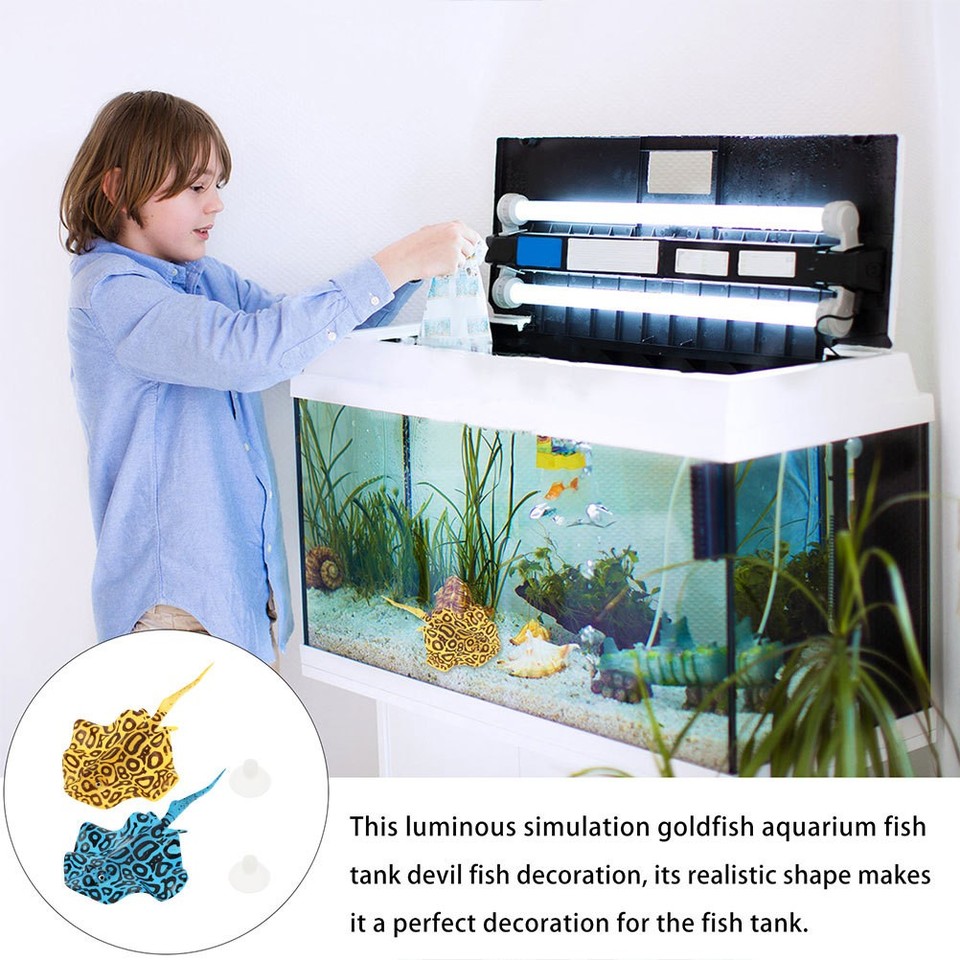 2 Pcs Aquarium Fake Fish Decor Silicone Fish Tank Ornaments Fish Tank ...