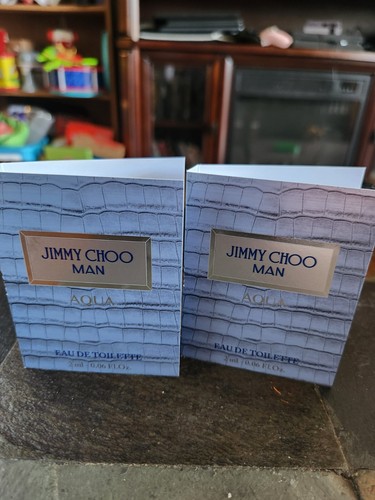 (2) JIMMY CHOO MAN AQUA EAU DE TOILETTE SAMPLE SPRAY 0.06 FL OZ / 2 ML ...