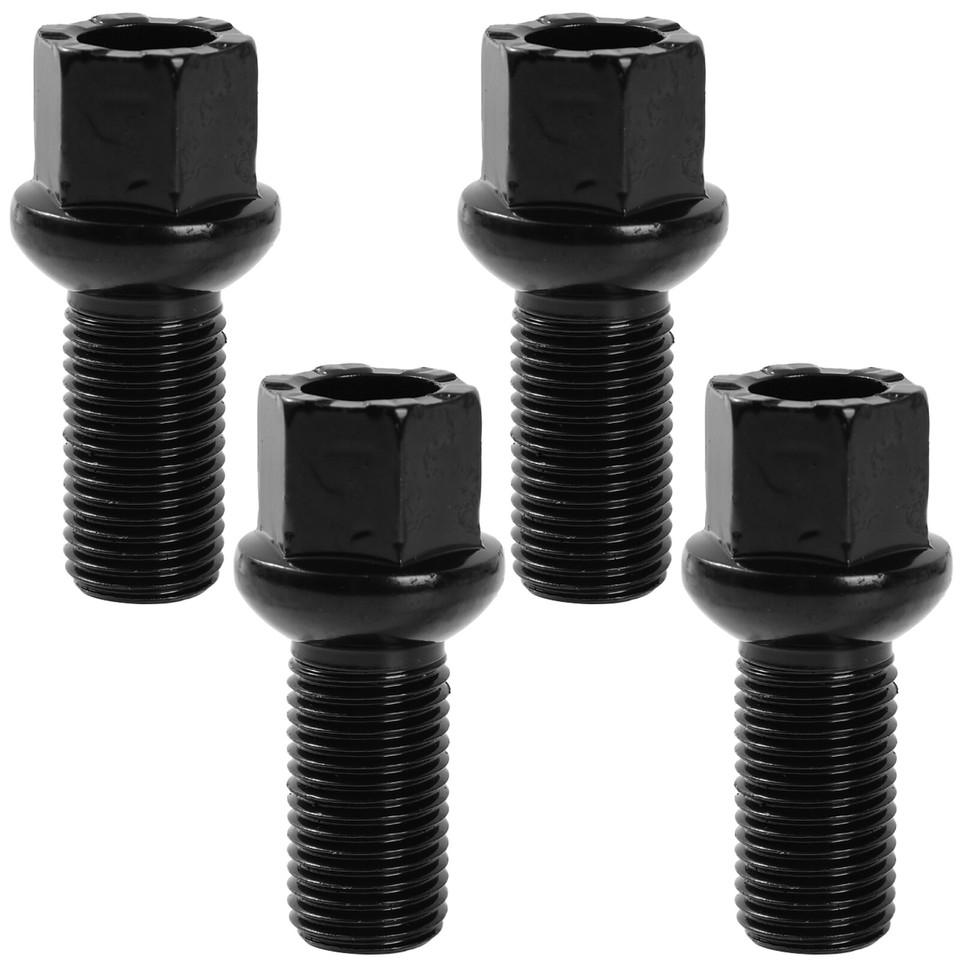 4x M14x1.5 Black Wheel Bolts Lug Nuts For VW Beetle Golf Jetta Tiguan ...