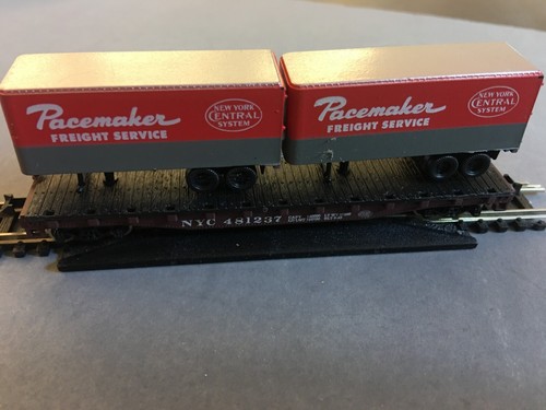 Atlas New York Central Flat w/2 Pacemaker Trailers 481237 N Scale ...