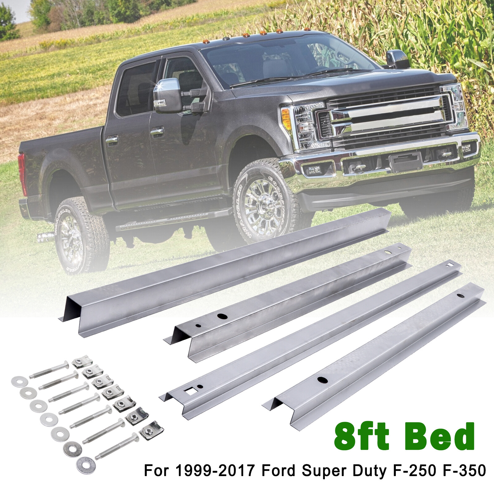 8ft Bed Floor Support Crossmember Rails For 99-17 Ford F250 F350 Pickup ...
