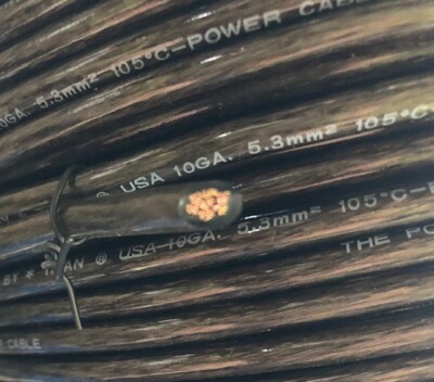 10 Gauge 100% OFC Black See Through Power Cable 500 Feet - SAME DAY ...
