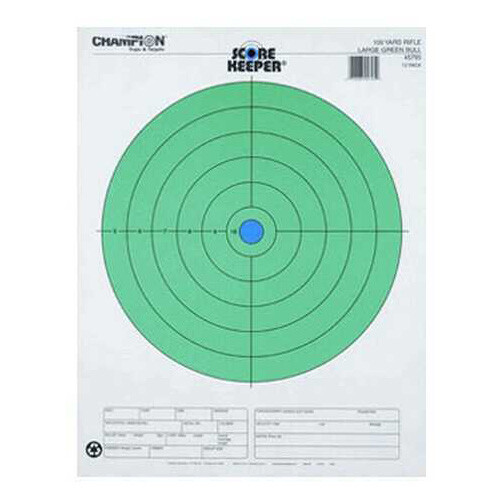 Champion Traps and Targets 100 Yard Large Green Bullseye (Per 12) 45795 ...