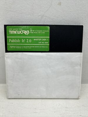 Timeworks Publish It! 2.0 IBM PC Master Disks 1-5 Tandy models 1000 & 3000 | eBay