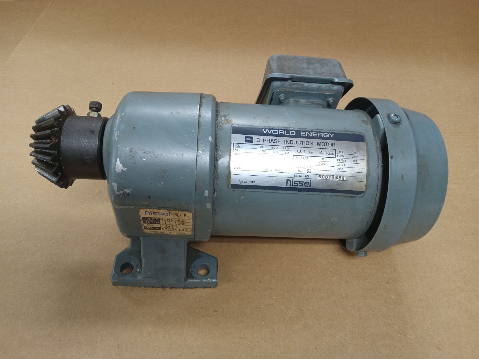 Nissel GTR GLMN-22 1:120 Gear Motor, 3-Phase 200V | eBay