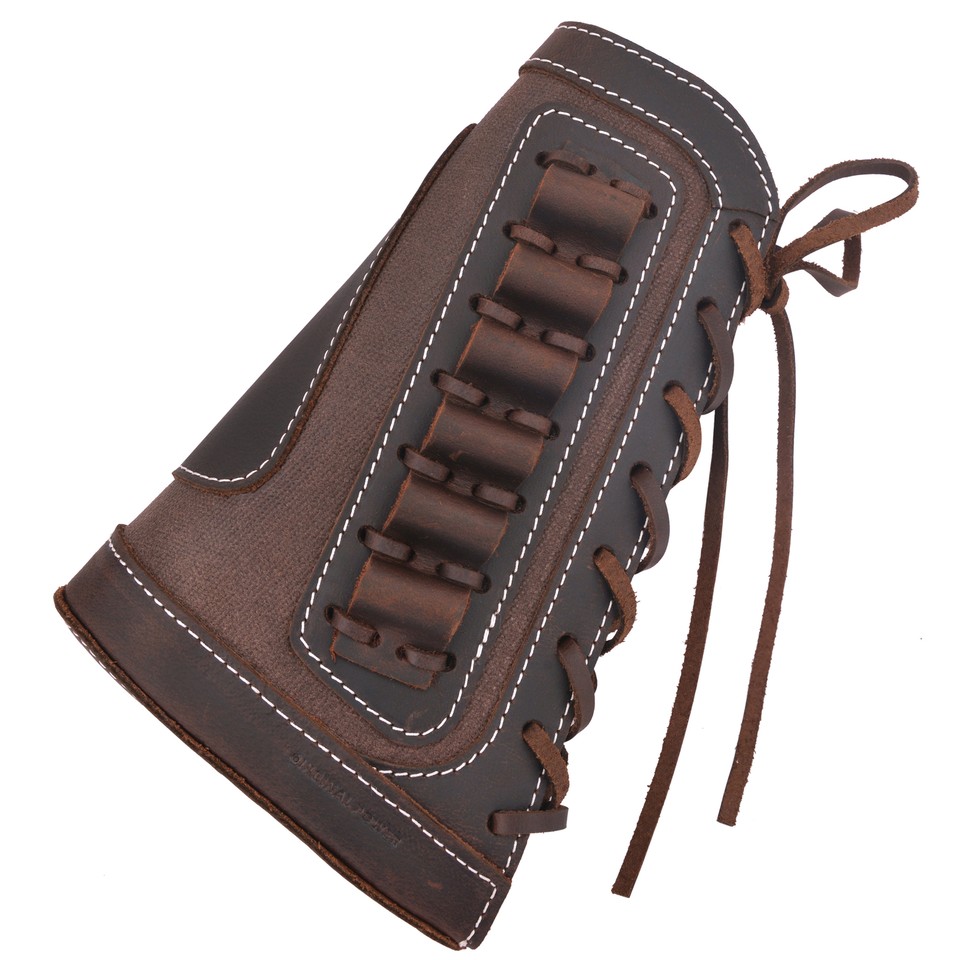 Leather Rifle Buttstock Gun Shell Cartridge Holder .357 .308 .22LR 12GA ...