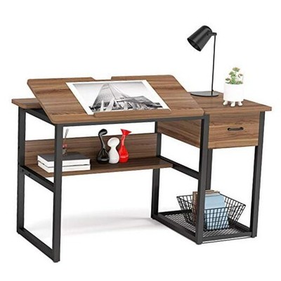Drafting Table with Storage Drawers, Drawing Computer Desk Artist ...