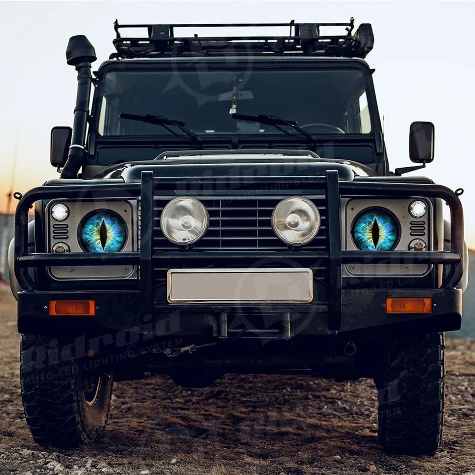 Round 3D Stereo Beast Eyes Headlight Decals for Jeep Truck Headlights ...