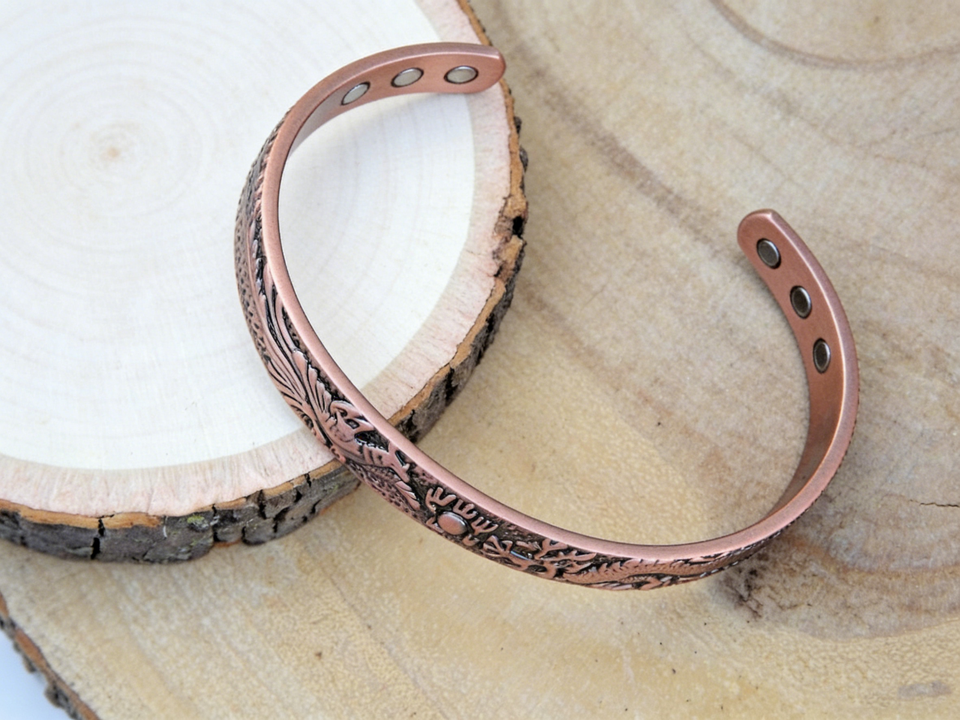 Women Copper Magnetic Bracelet Arthritis Pain Relief Therapy Cuff ...