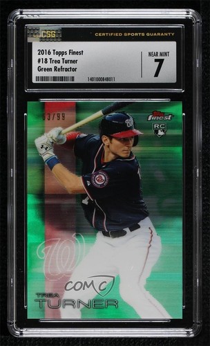 2016 Topps Finest - Trea Turner #18 Green Refractor /99 (RC) for sale ...