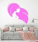 Vinyl Wall Decal Beautiful Head Girl Heart Woman Long Hair Stickers ...