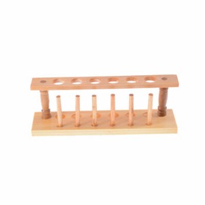 6 Holes Lab Wooden Test Tube Storage Holder Bracket Rack With Stand ...