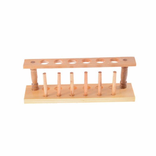 6 Holes Lab Wooden Test Tube Storage Holder Bracket Rack With Stand ...