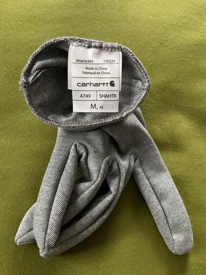 NEW Carhartt Heavyweight Force Liner Gloves Shadow Heather Mens Medium ...