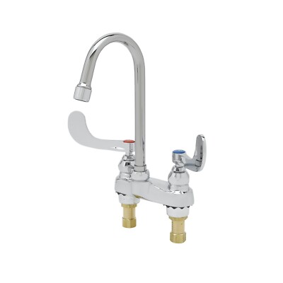 Used T & S Brass B-0892 Medical Faucet, Rigid Gooseneck,4" Handles ONE ...