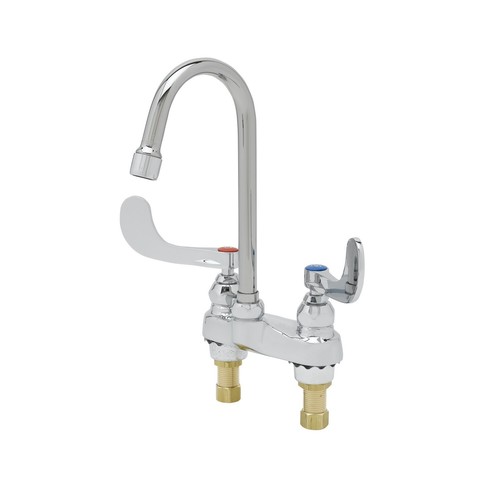 Used T & S Brass B-0892 Medical Faucet, Rigid Gooseneck,4" Handles ONE ...