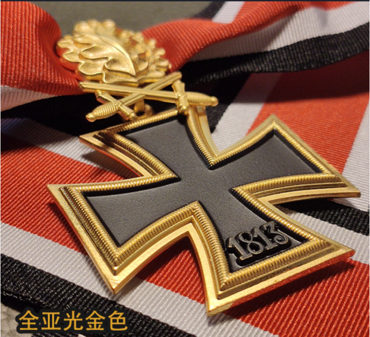 Replica WWII GERMAN Golden Knight Iron Cross Knight Emblem Oak Leaf ...