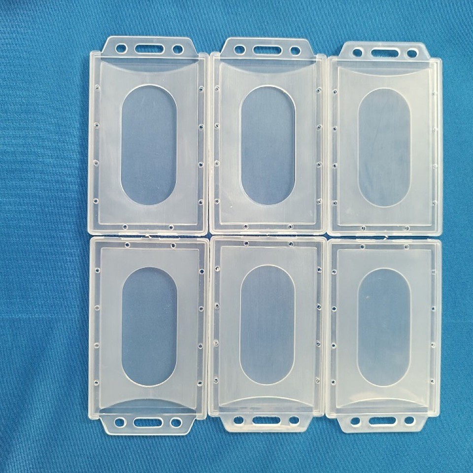 10pcs Vertical Hard Plastic ID Badge Holder Card Multi Transparent ...