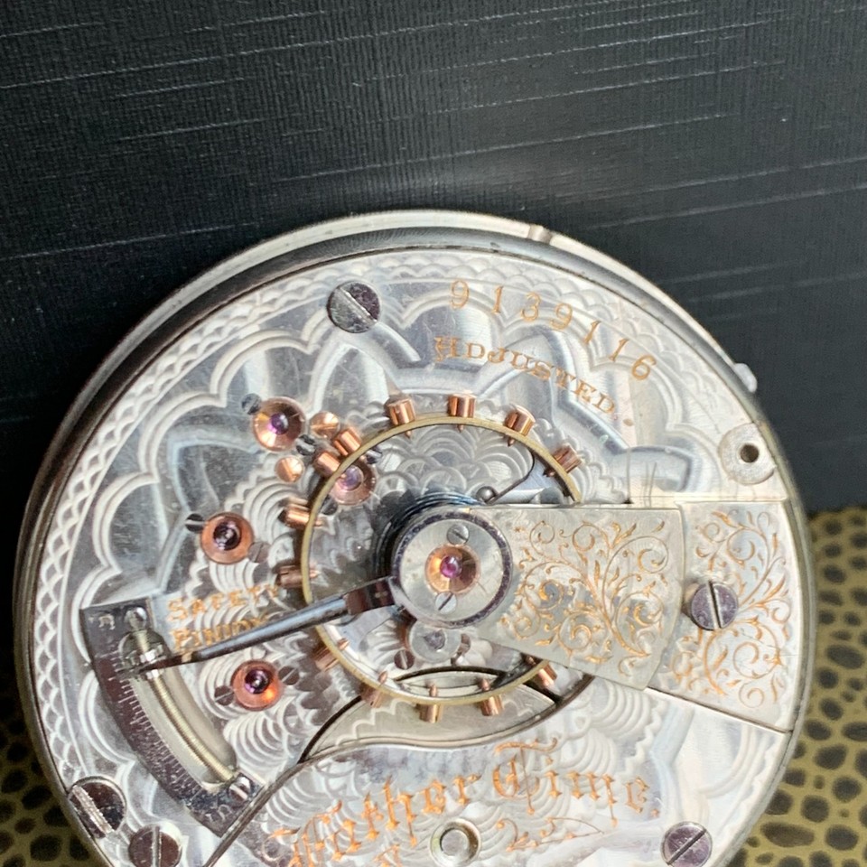 1901 Elgin 252 Father Time 18S 21 Jewels Railroad Pocket Watch Movement ...