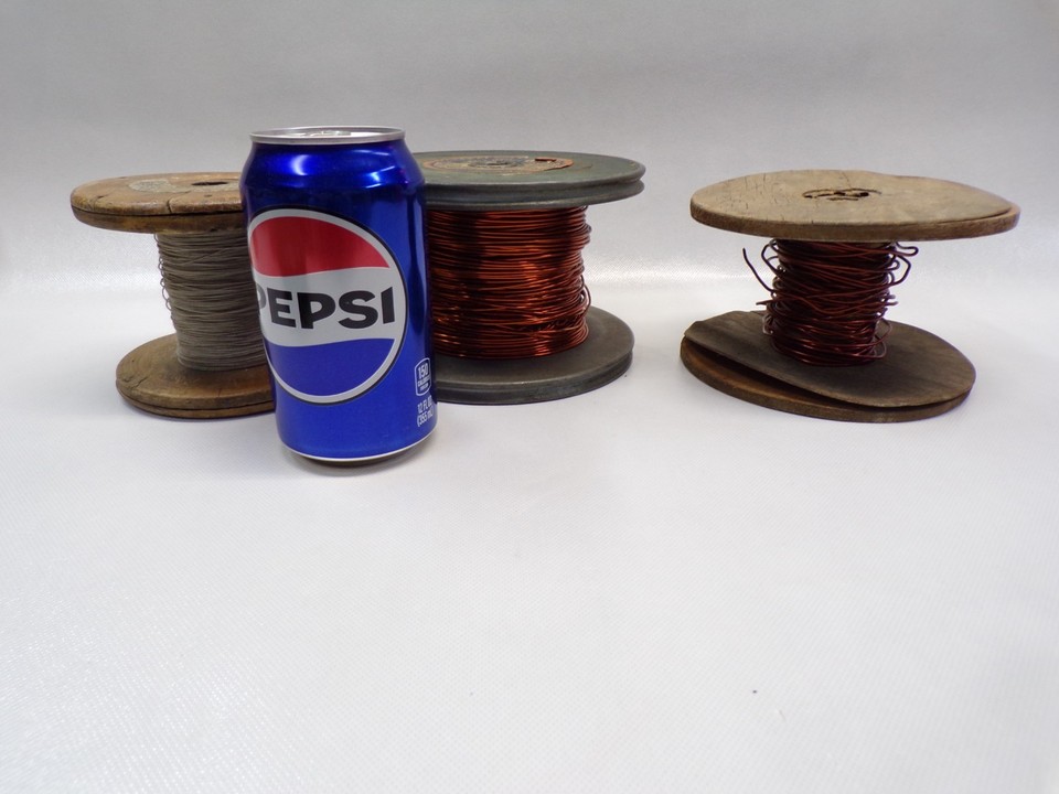 (3) Vintage Spools of Wire - General Electric Formex Magnet Wire ...