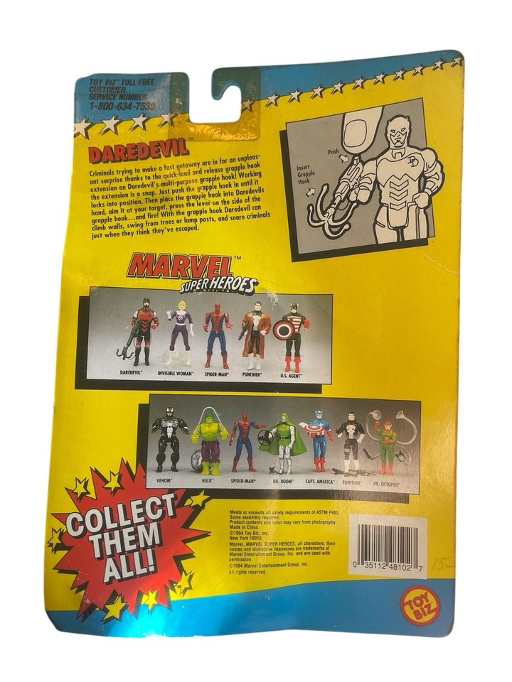 VINTAGE 1994 Marvel Super Heroes DAREDEVIL Exploding Grapple Hook ...