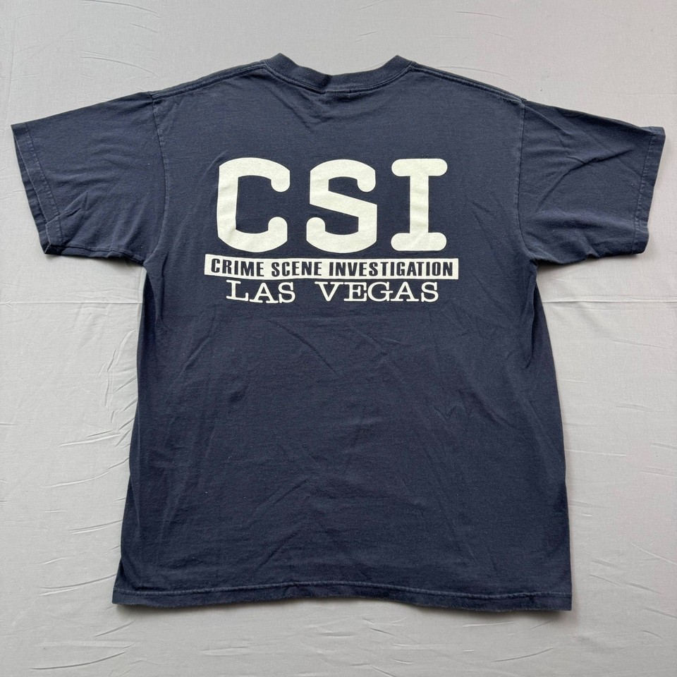 CSI Crime Scene Investigation Las Vegas T-Shirt Mens Large Navy Blue ...
